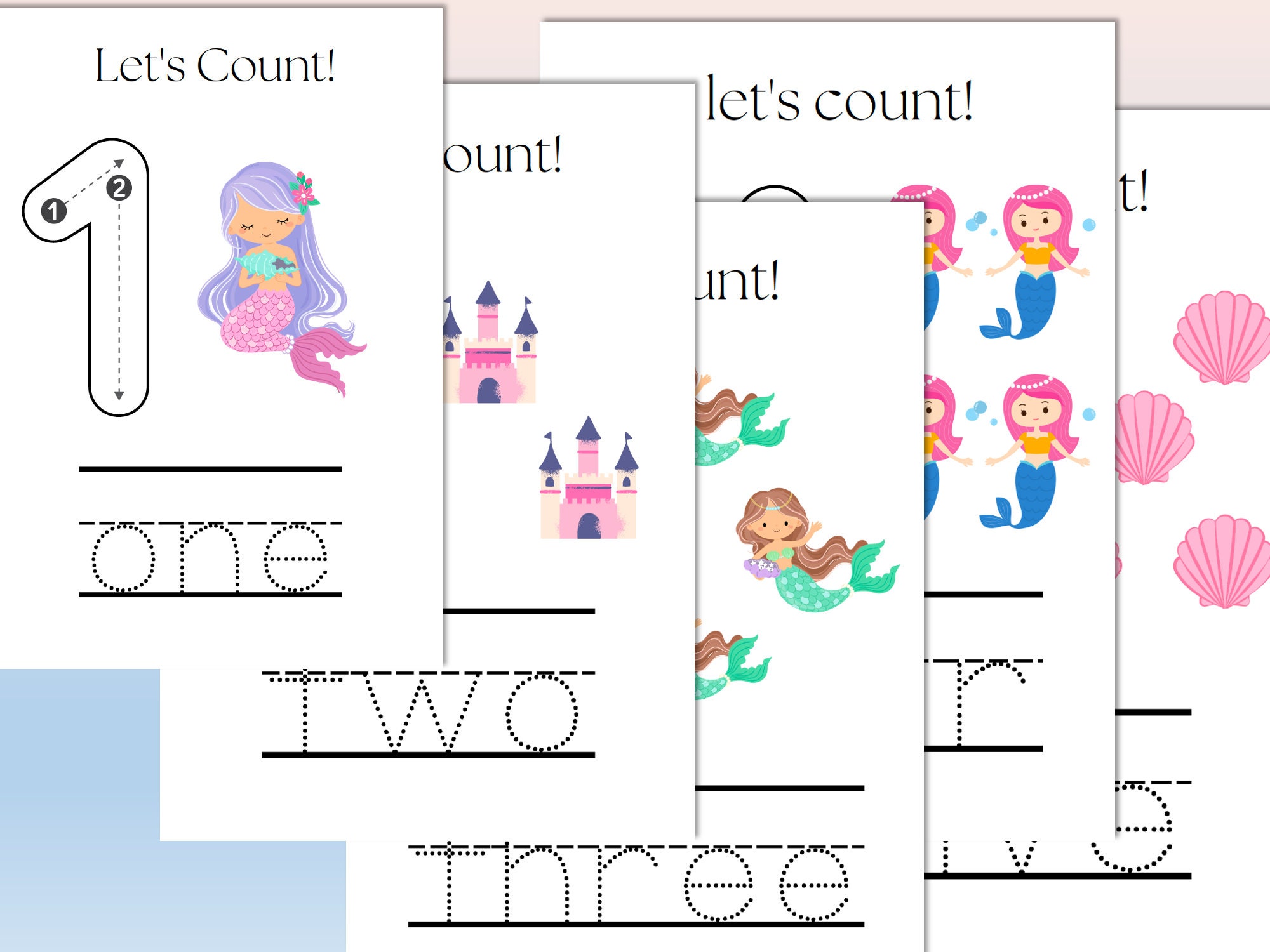 MERMAID ACTIVITY Pack, Handwriting, Letter M, Number Practice ...