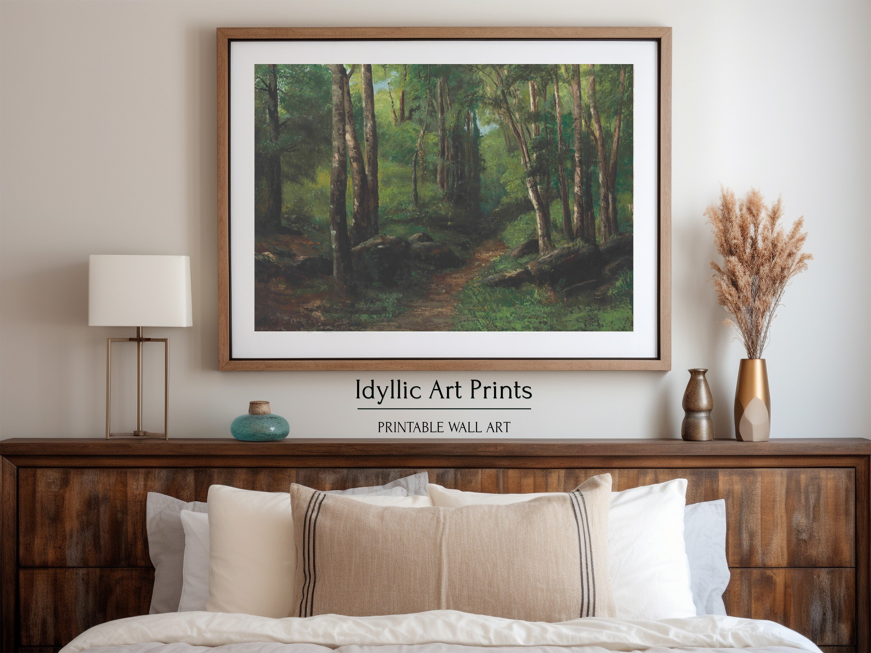 Vintage Forest Wall Art Sage Green Wall Art Cottagecore - Etsy