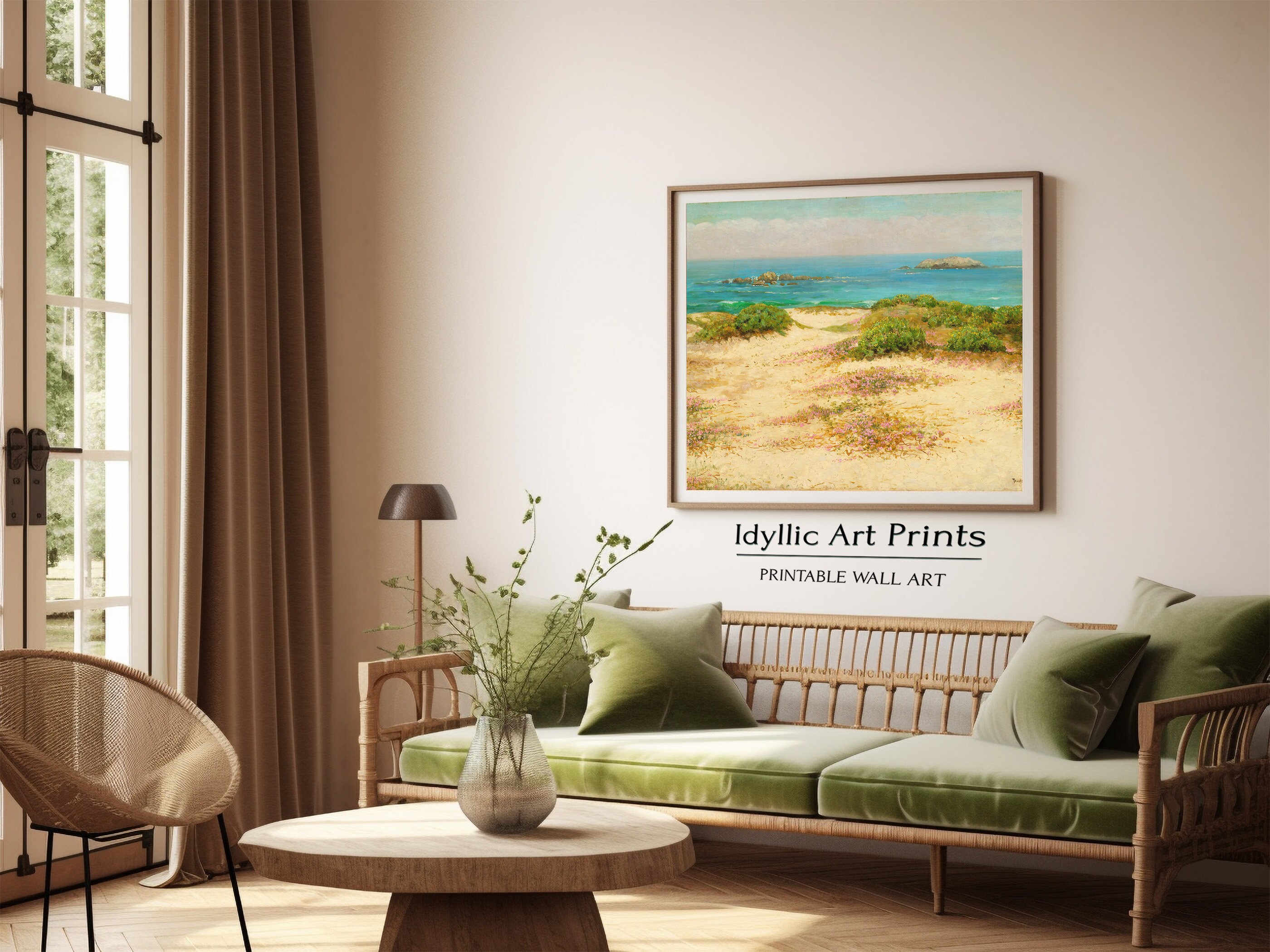 Vintage Ocean Landscape Wall Art, Farmhouse Printable Wall Art, Retro ...