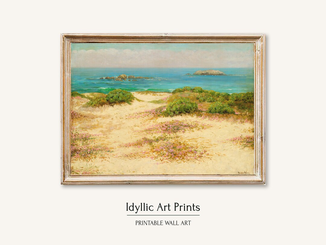 Vintage Ocean Landscape Wall Art, Farmhouse Printable Wall Art, Retro ...