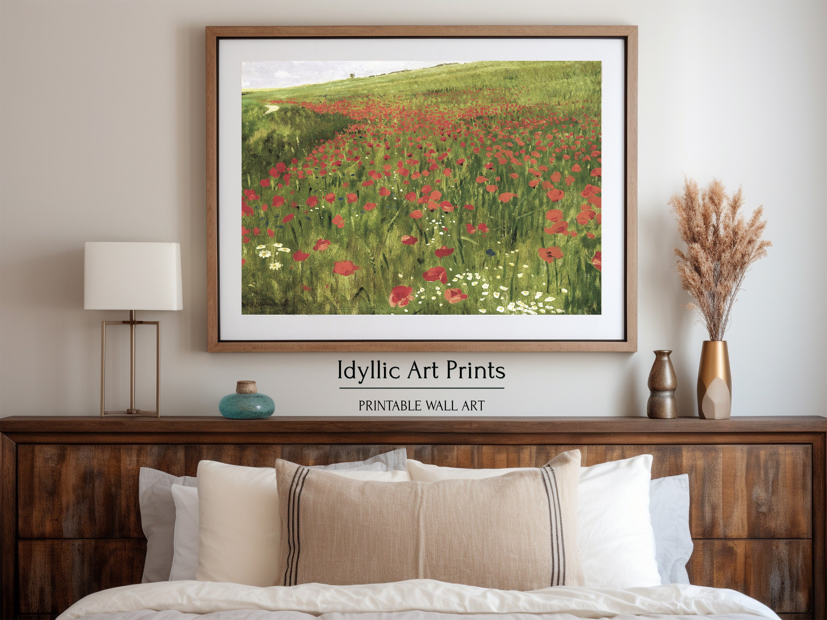 Vintage Blumenwiese Wand Kunst Druck, Vintage Rustikale Bunte Wildblumen druckbare Wand Kunst ...