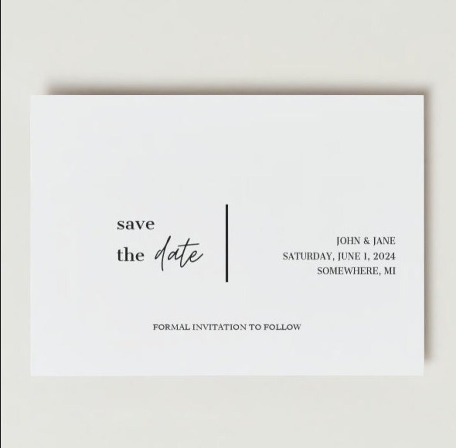Modern Minimal Save the Date Template - Etsy