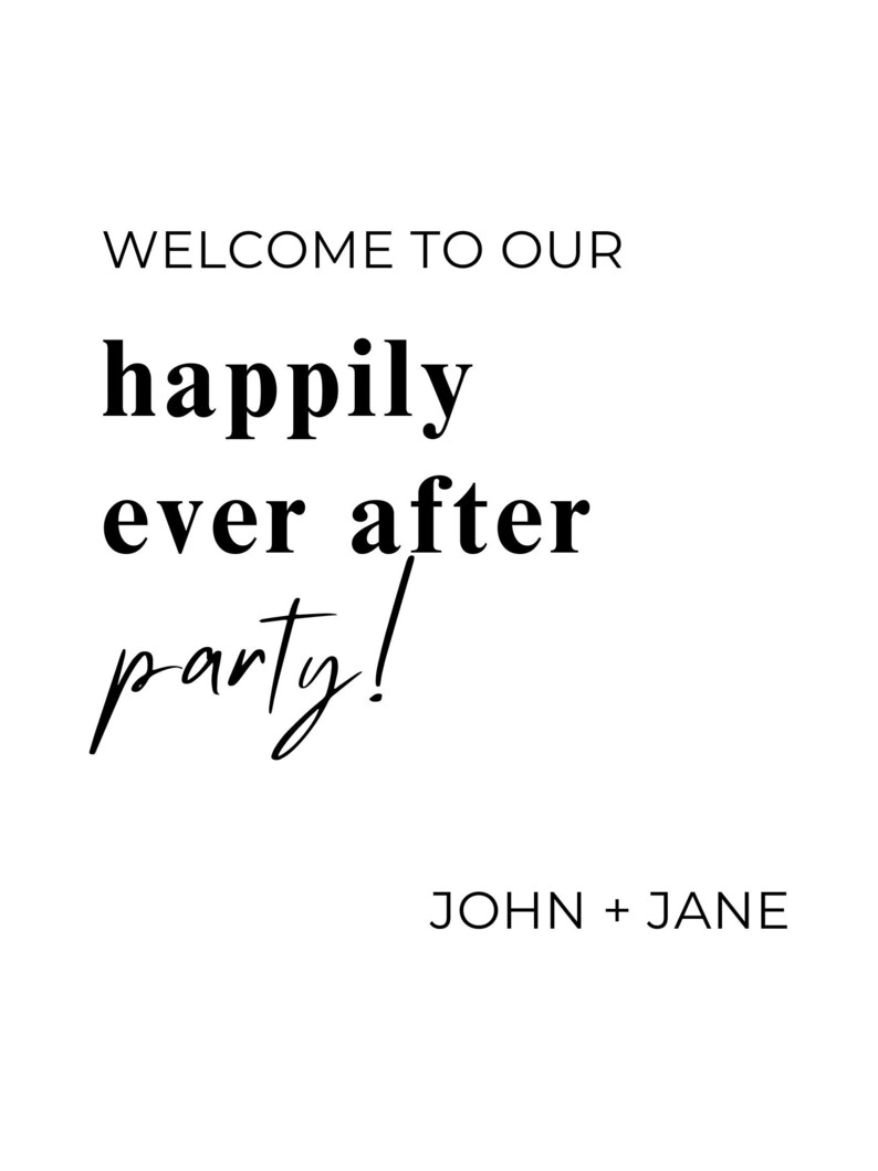 Wedding Welcome Sign - "happily Ever After Party" - Etsy