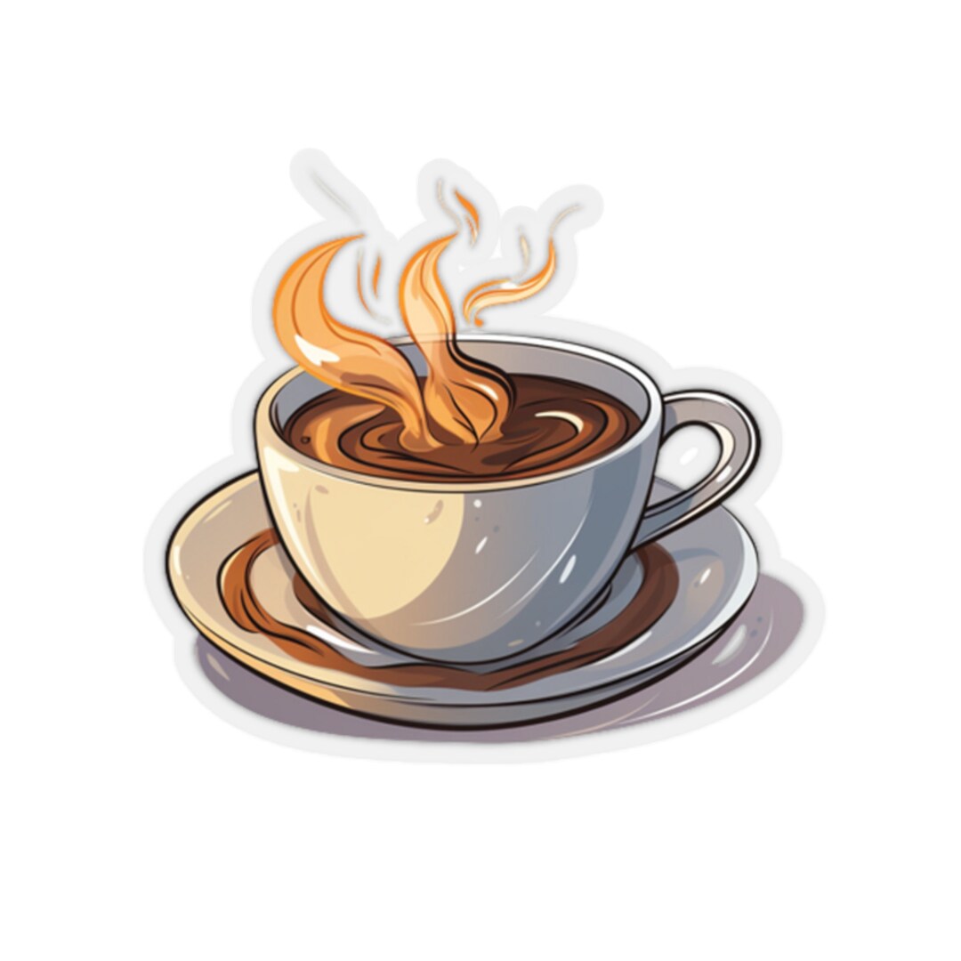 Fiery Hot Cappuccino Sticker - Etsy