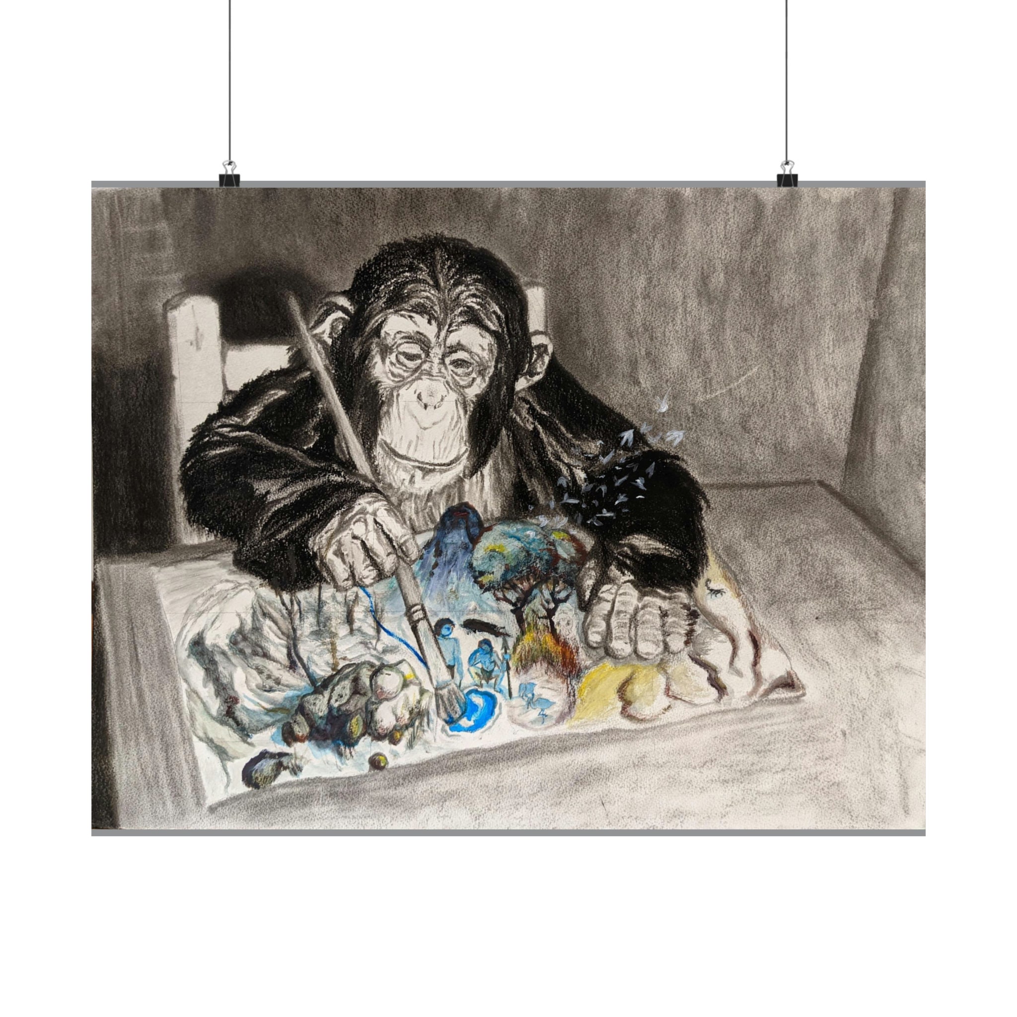The Badass Painting Monkey Poster - Etsy