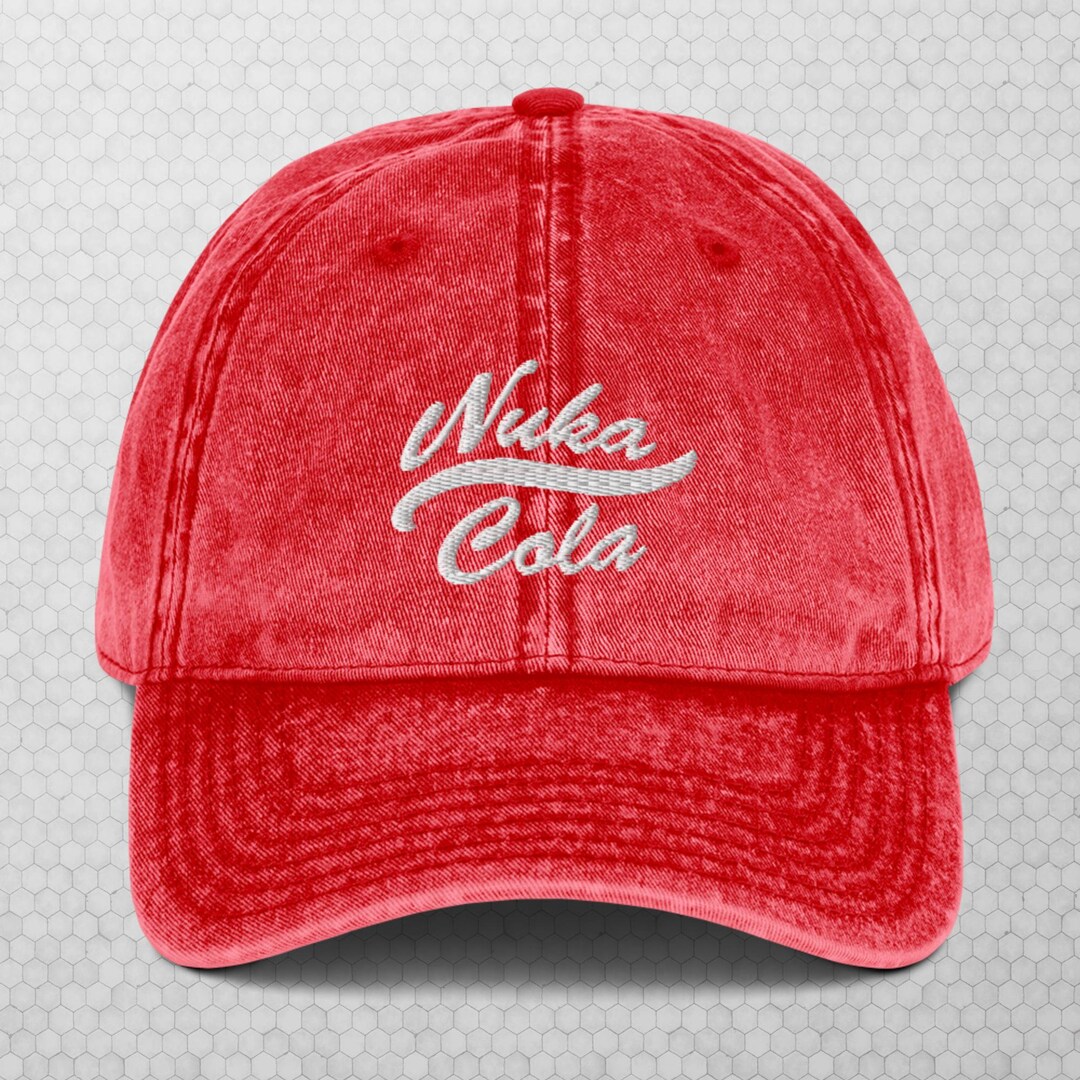 Fallout Hat, Nuka Cola, Distressed Red Baseball Cap, Embroidered Hat ...
