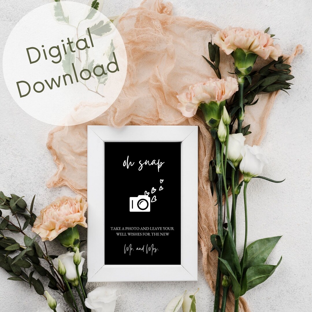 Oh Snap Wedding Sign Photo Booth Polaroid Guestbook - Etsy