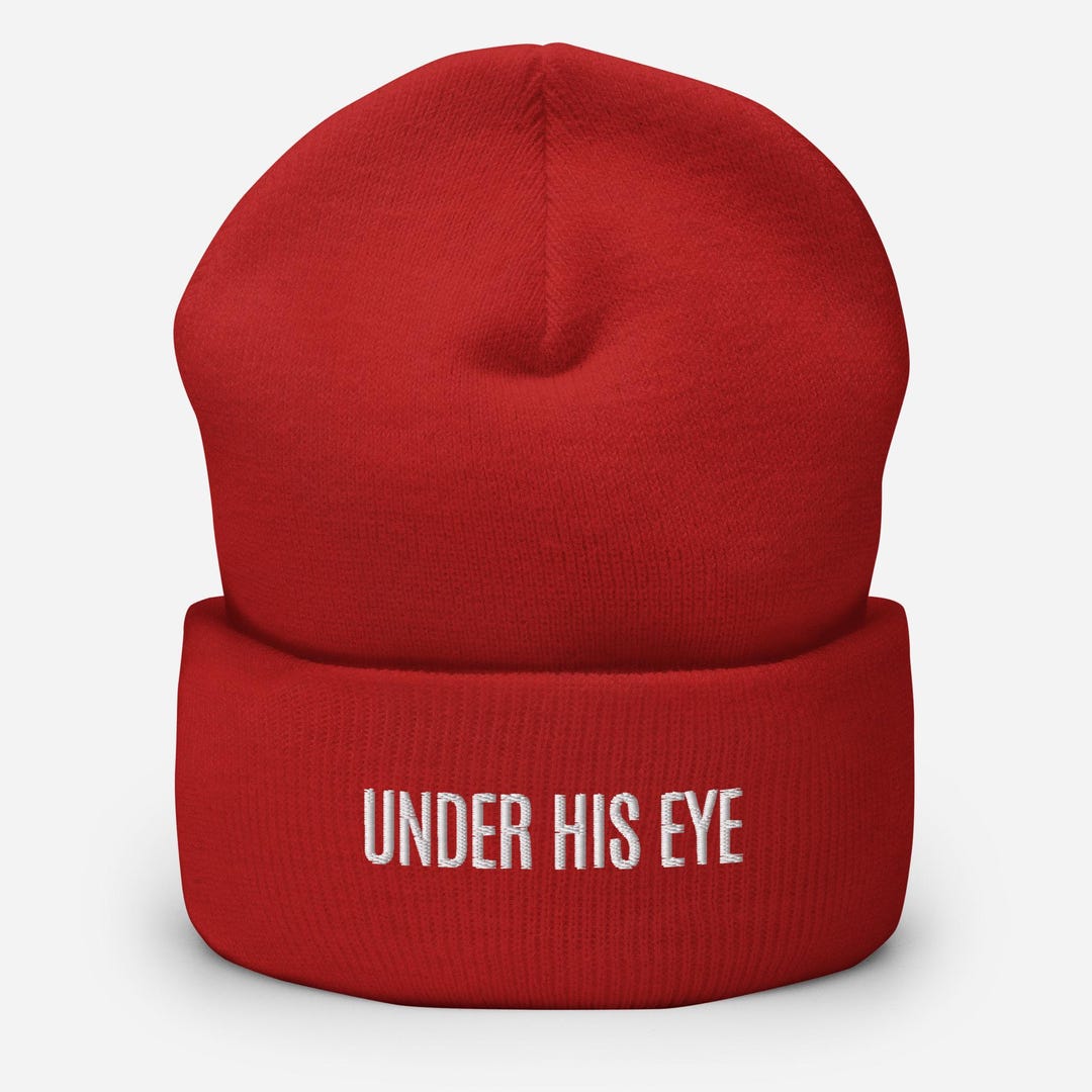 Handmaid's Tale Book Quote Embroidered Hat, Under His Eye Cuffed Beanie ...