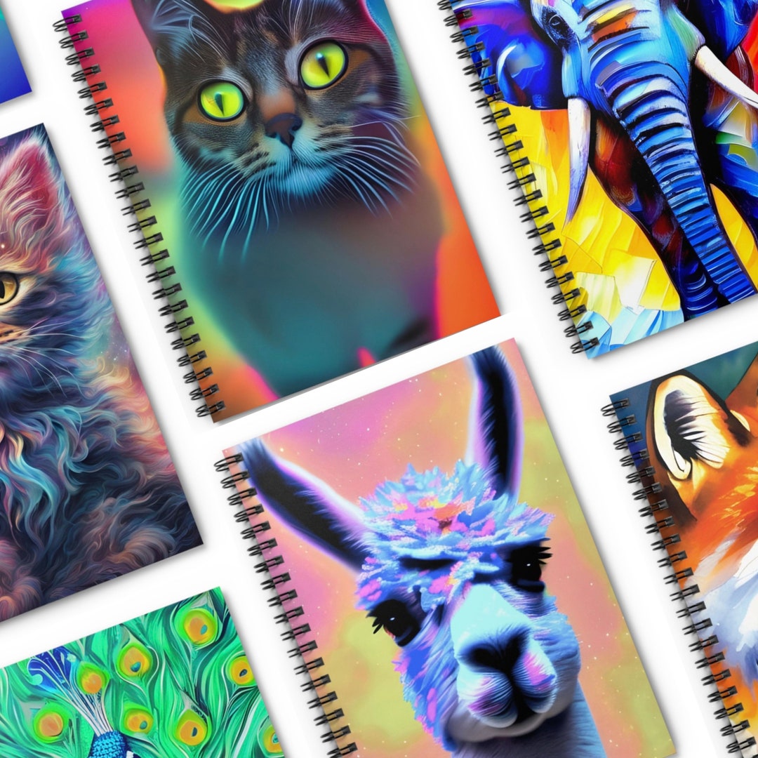 7 Animal Notebooks Gift for Her Unique Cat Lovers Halloween - Etsy