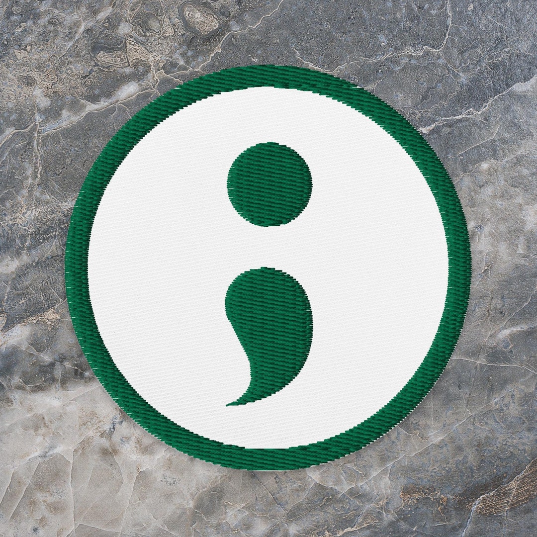 Mental Health Awareness Month Embroidered Patch Semicolon Iron-on Patch ...