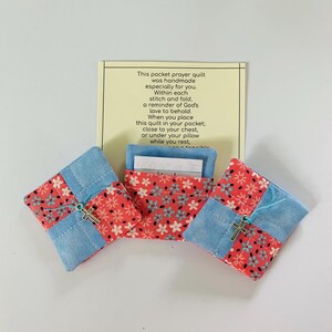 Pocket Prayer Quilt: Tiny Quilt With Cross Pendant - Etsy