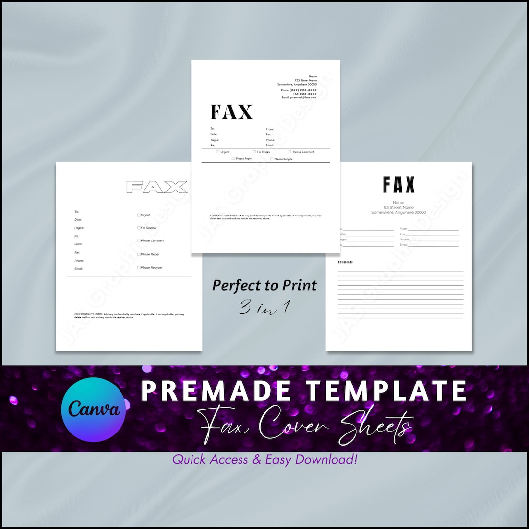 Fax Cover Sheet, Fax Template, Fax Cover Sheet Template Printable ...