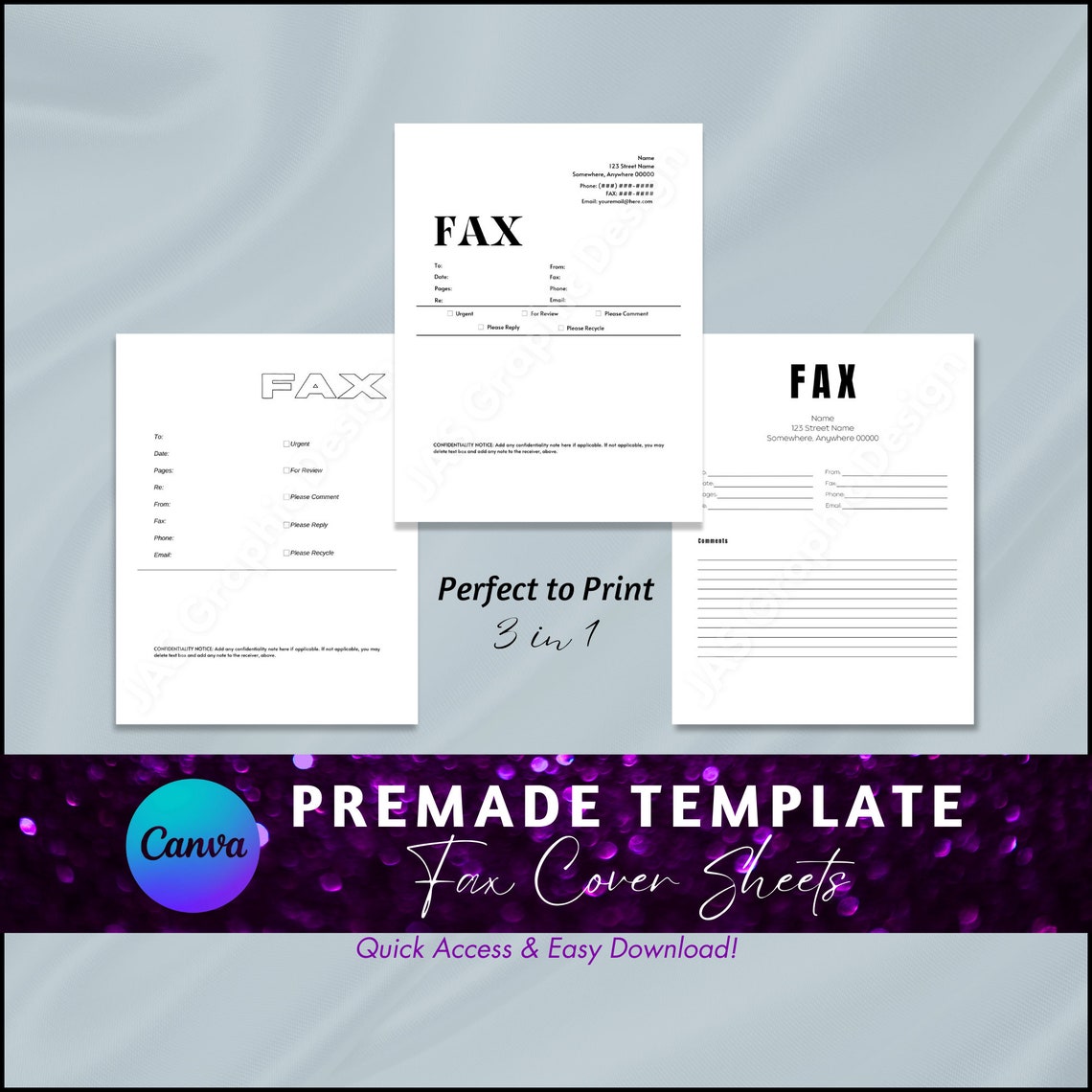 Fax Cover Sheet, Fax Template, Fax Cover Sheet Template Printable ...