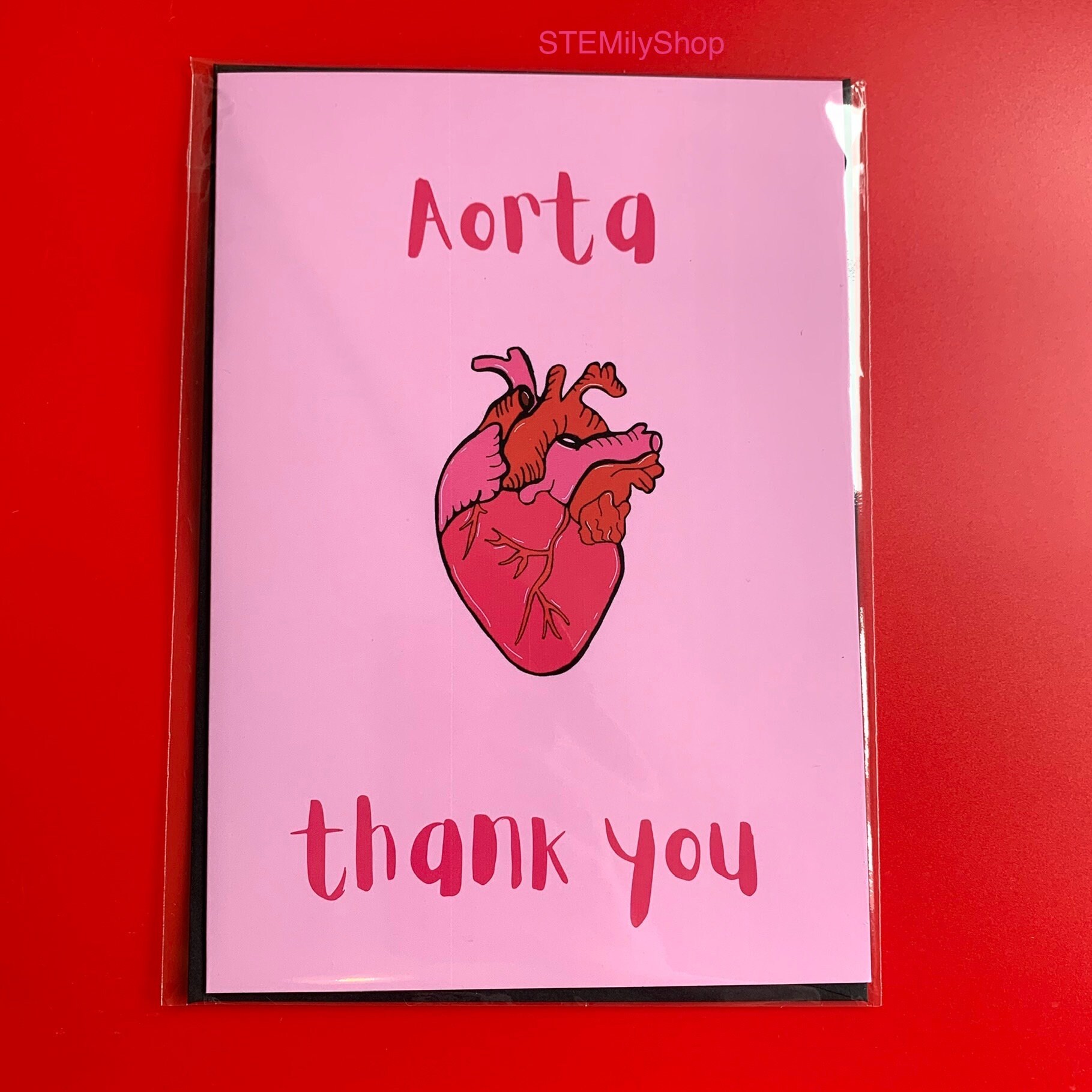 Aorta Thank You Heart Cardiology Anatomical Biology Science Card - Etsy