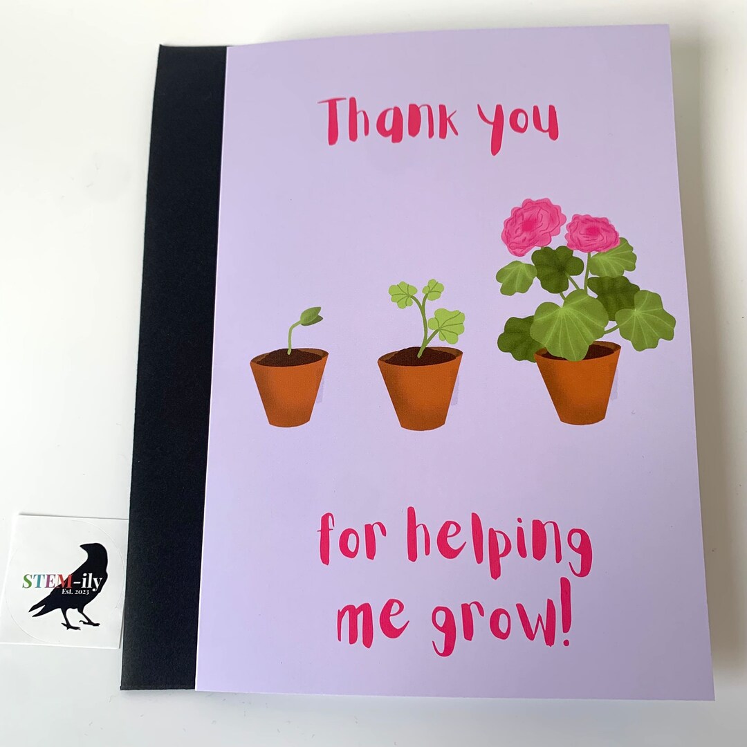 Thank You for Helping Me Grow Biology Science Teacher Card - Etsy