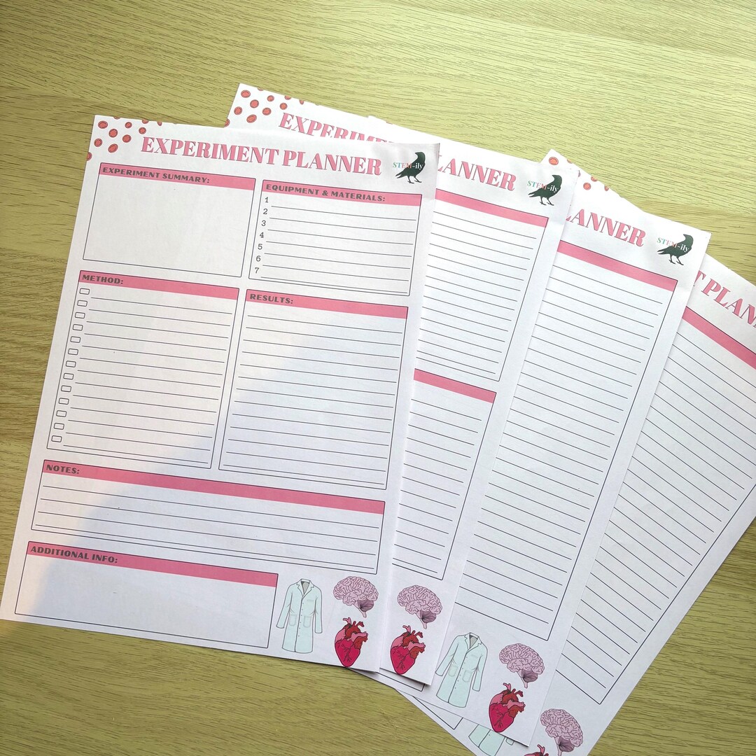 Pink Science Experiment Planner A4 (digital Download) - Etsy