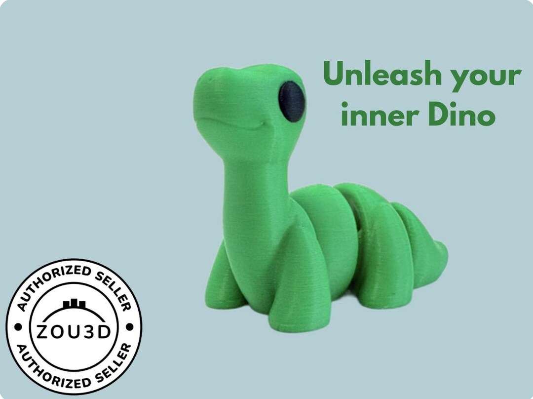 3D Printed Articulated Brontosaurus: Green Dinosaur Toy - Etsy