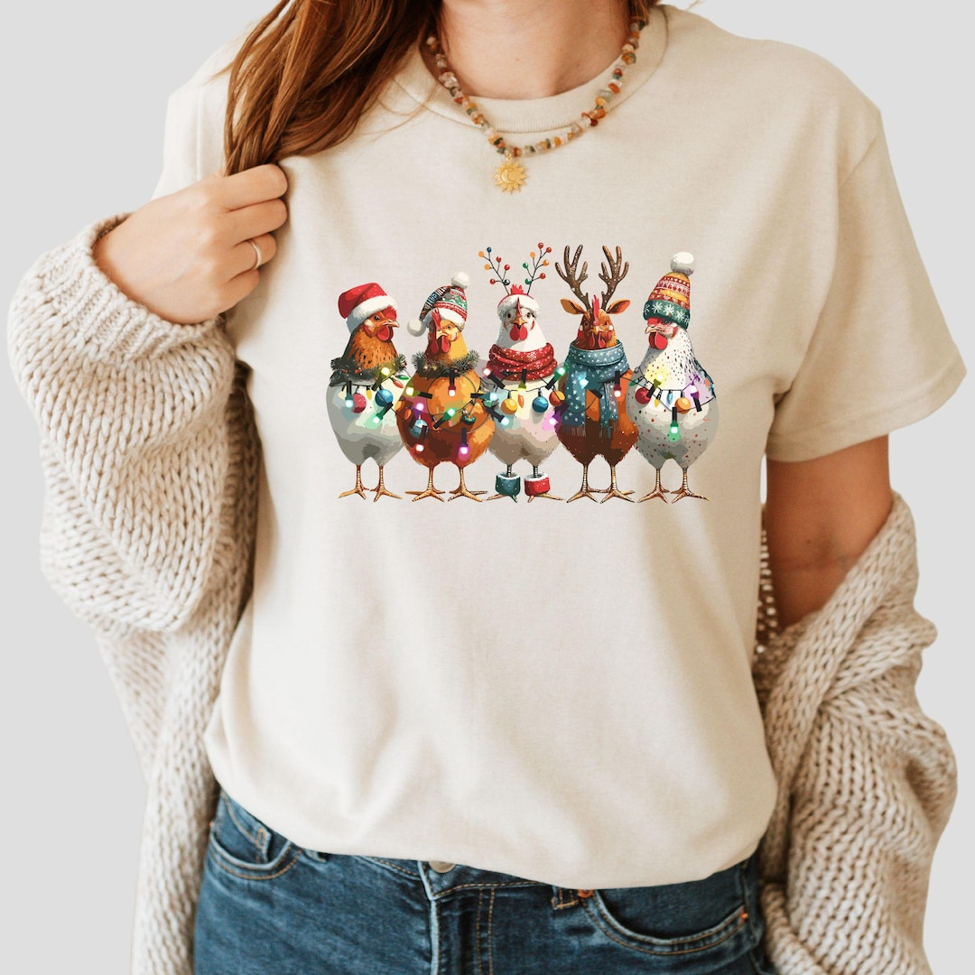 Сute Christmas Chickens Shirt, Funny Christmas Chicken Shirt, Christmas ...