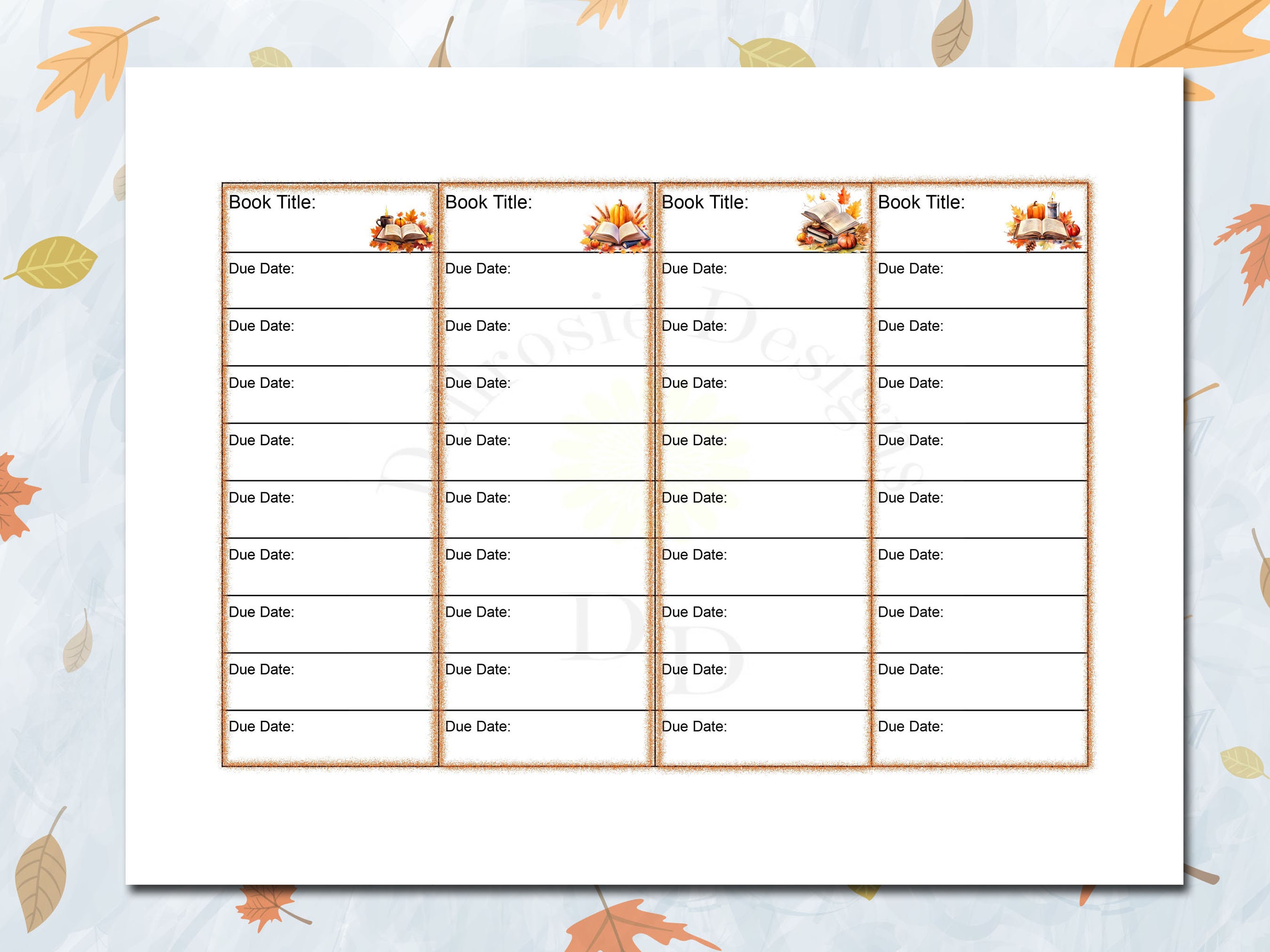 Library Due Date Bookmarks, Library Bookmarks, Printable Bookmarks - Etsy