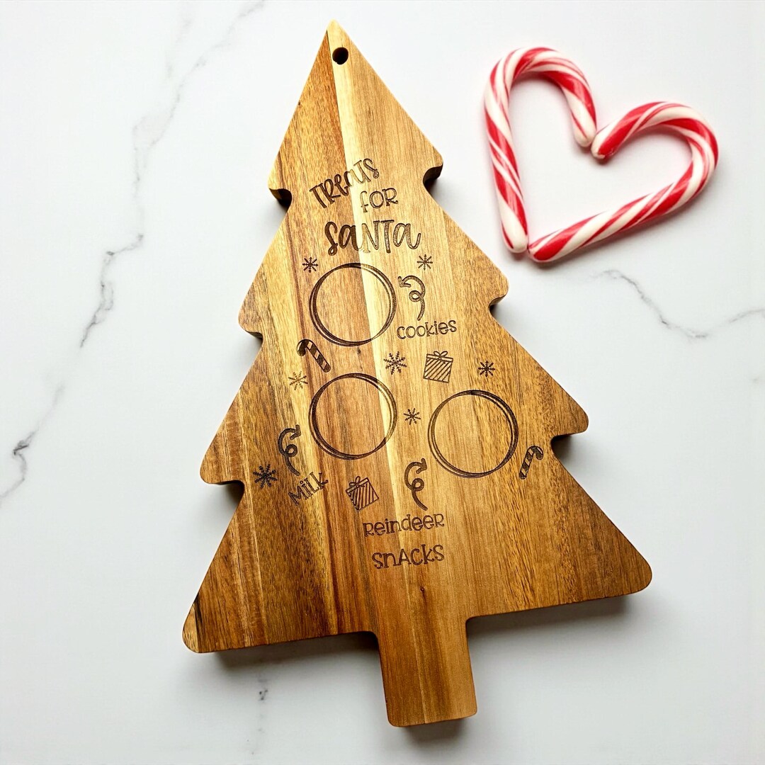 Laser Engraved Christmas Cutting Board-santas Milk & Cookies Tray - Etsy
