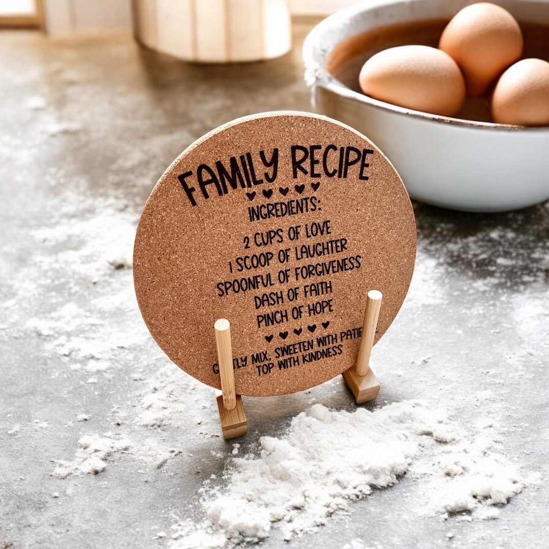 Cork Trivet| Family Recipe| Mom Trivet| Grandma Trivet| Personalized ...