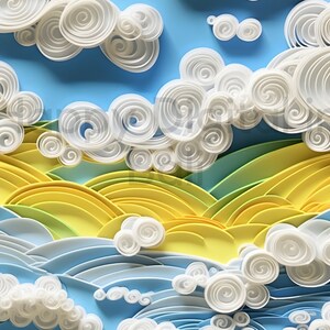 Quilled Clouds - 10 Seamless Patterns, 12'x12', 300dpi - Seamless ...