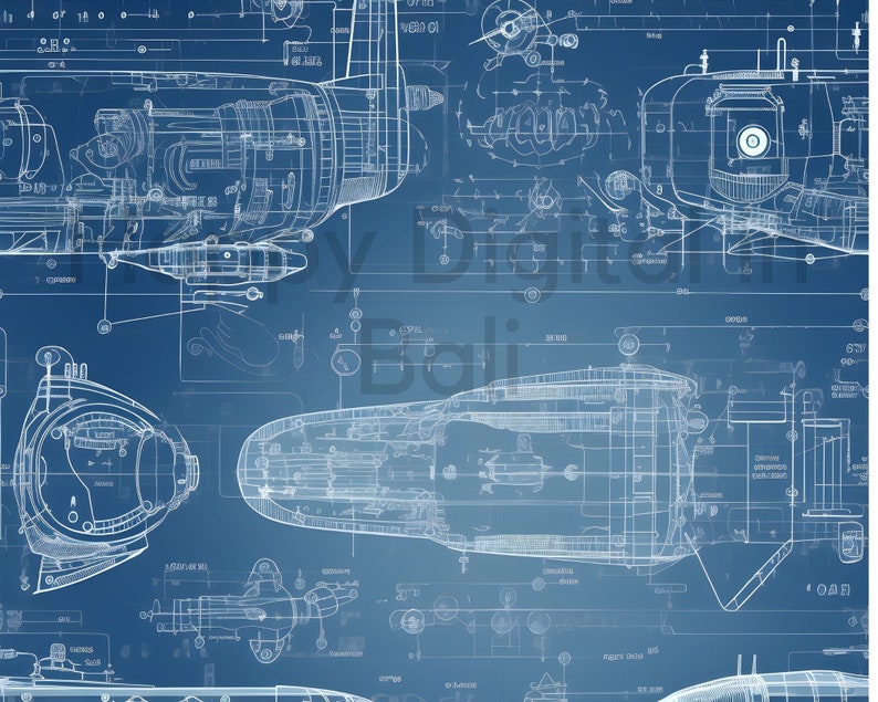 Technical Blueprints - 10 Seamless Patterns. 12'x12', 300dpi - Seamless ...