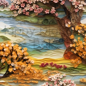 Quilled Landscapes - 10 Seamless Patterns, 12'x12', 300dpi - Seamless ...