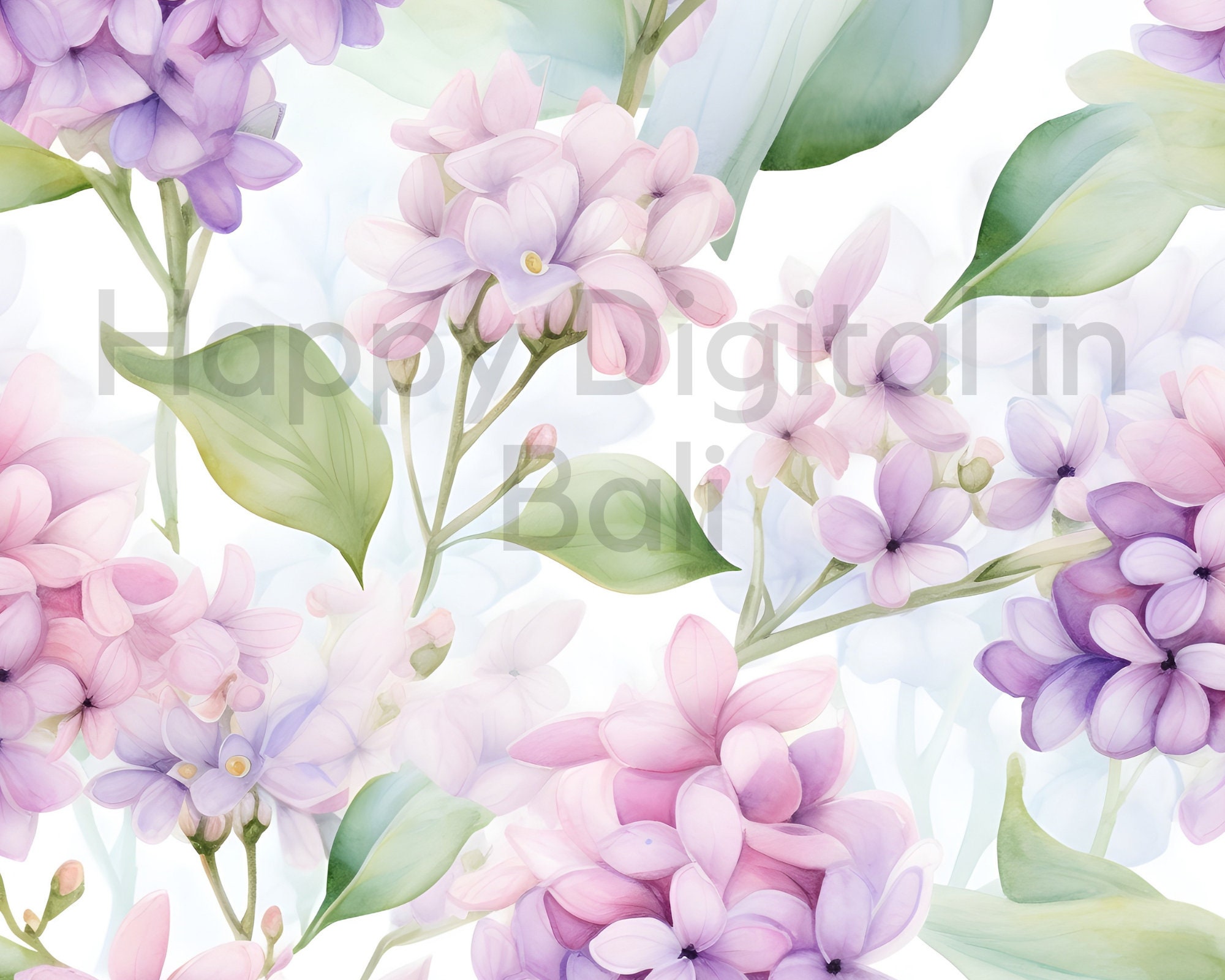 Watercolor Lilacs 10 Seamless Patterns, 12'x12', 300dpi Seamless ...