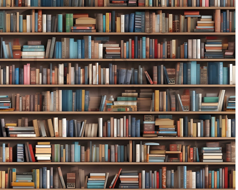 Bookshelf - 10 Seamless Patterns. 12'x12', 300dpi - Seamless Digital ...