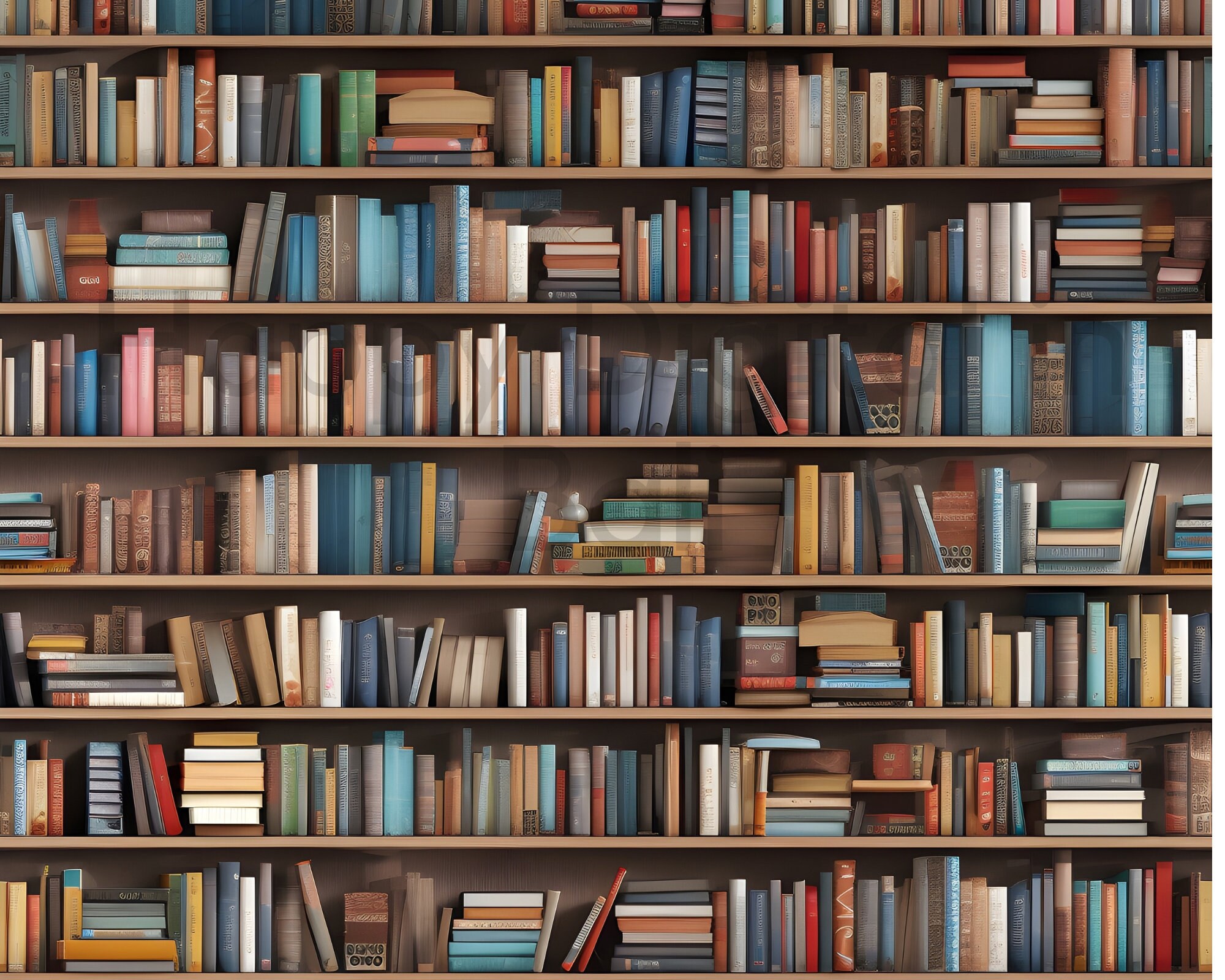 Bookshelf - 10 Seamless Patterns. 12'x12', 300dpi - Seamless Digital ...