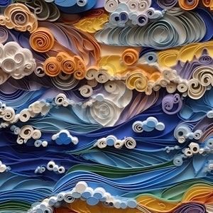 Quilled Clouds - 10 Seamless Patterns, 12'x12', 300dpi - Seamless ...