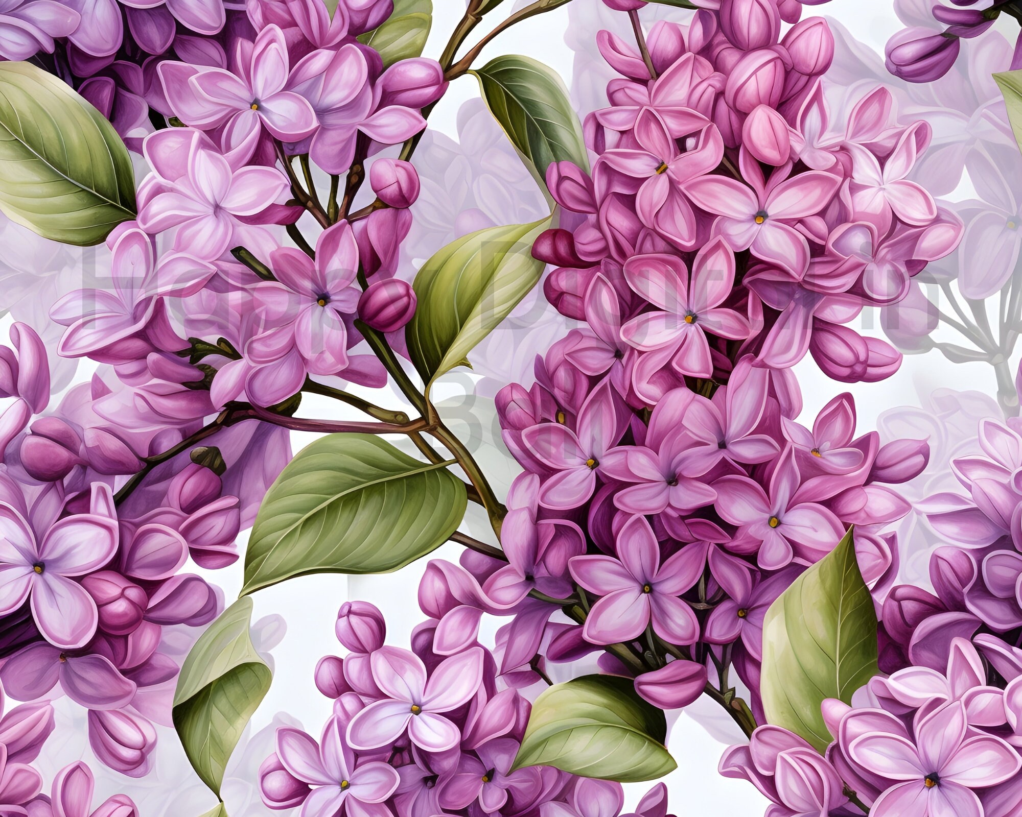 Watercolor Lilacs 10 Seamless Patterns, 12'x12', 300dpi Seamless ...