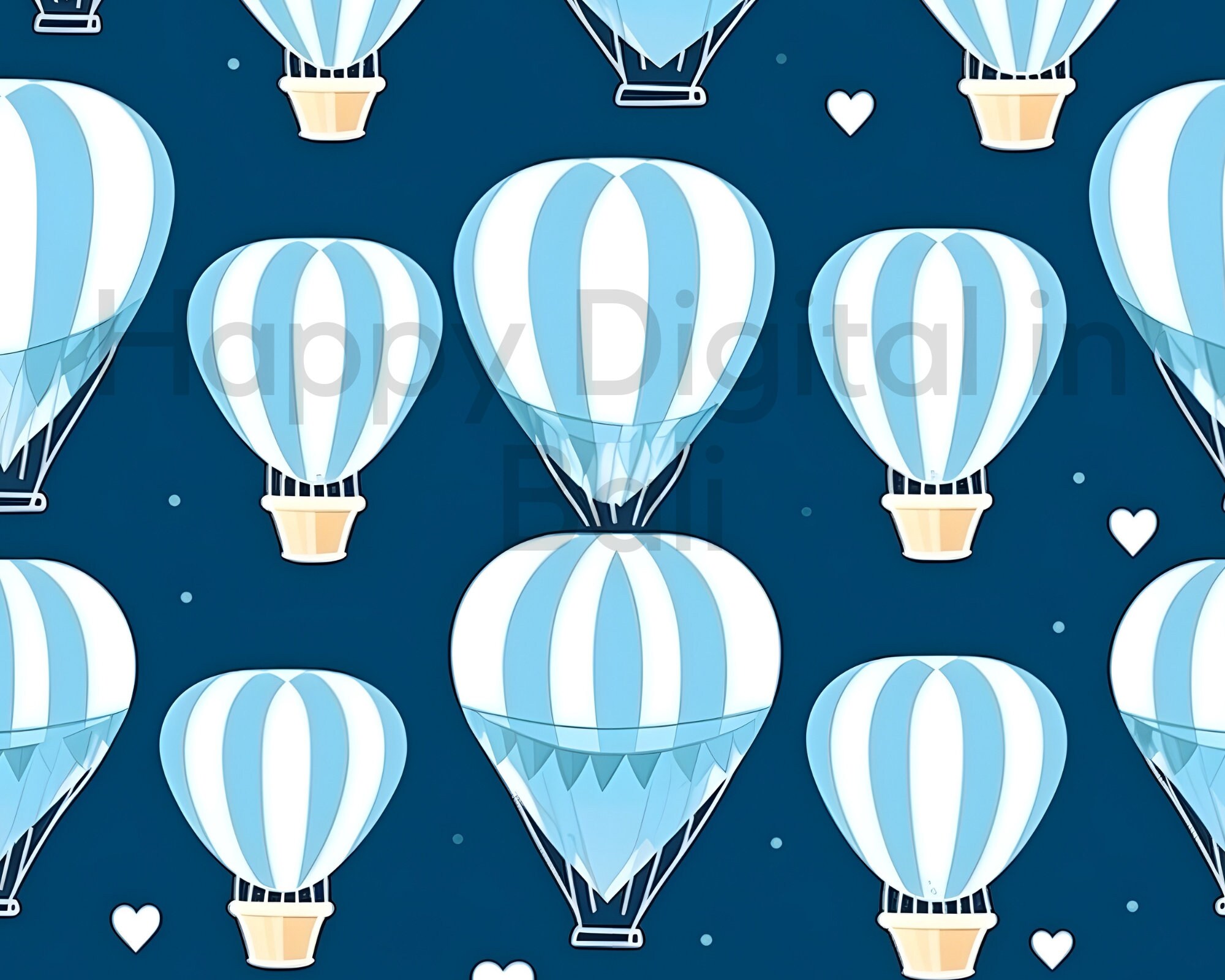 Hot Air Balloons - 10 Seamless Patterns, 12'x12', 300dpi - Seamless ...