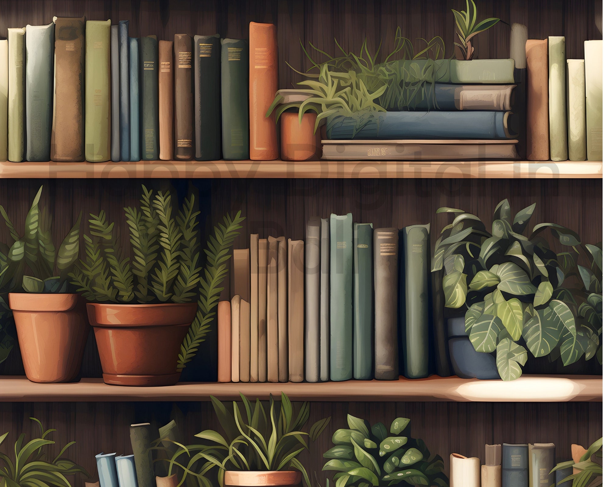 Bookshelf - 10 Seamless Patterns. 12'x12', 300dpi - Seamless Digital ...