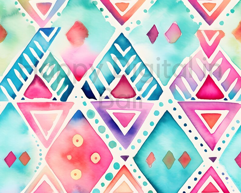 Aztec Vibes - 10 Watercolor Seamless Patterns, 12'x12', 300dpi ...
