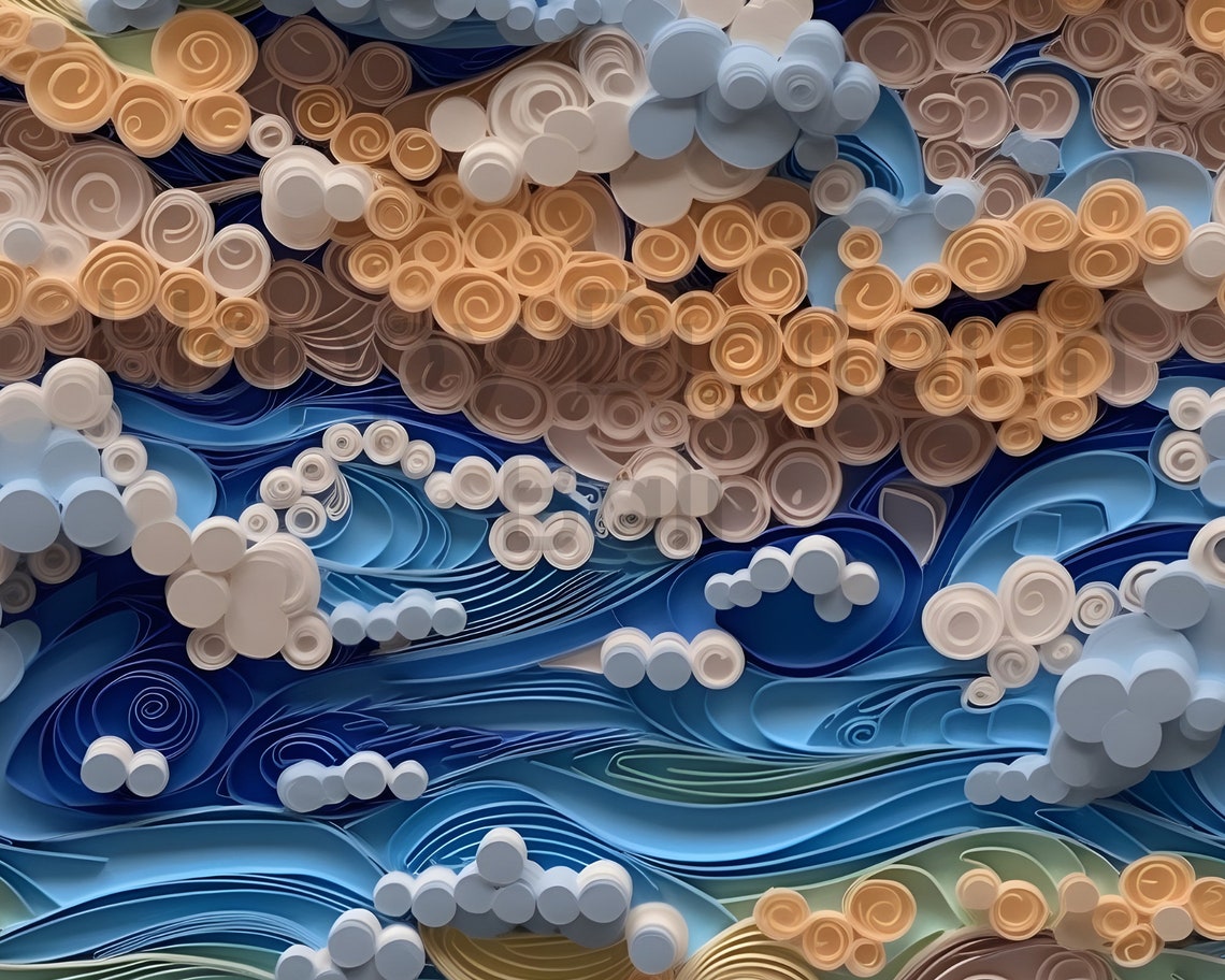 Quilled Clouds - 10 Seamless Patterns, 12'x12', 300dpi - Seamless ...