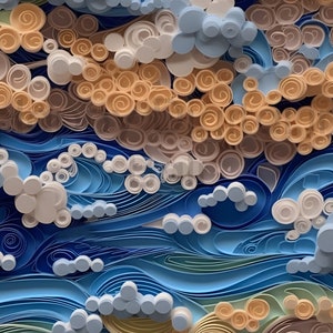 Quilled Clouds - 10 Seamless Patterns, 12'x12', 300dpi - Seamless ...