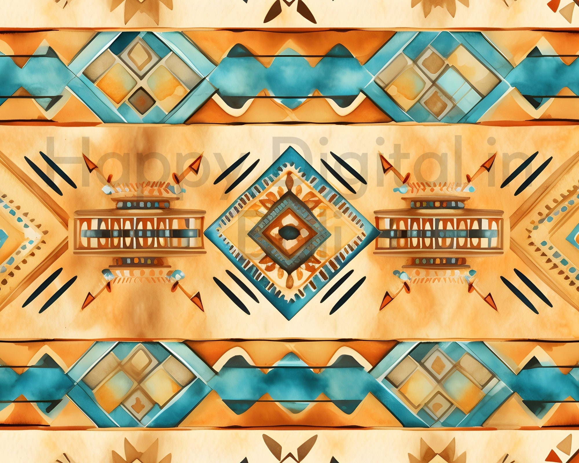 Aztec Vibes - 10 Watercolor Seamless Patterns, 12'x12', 300dpi ...