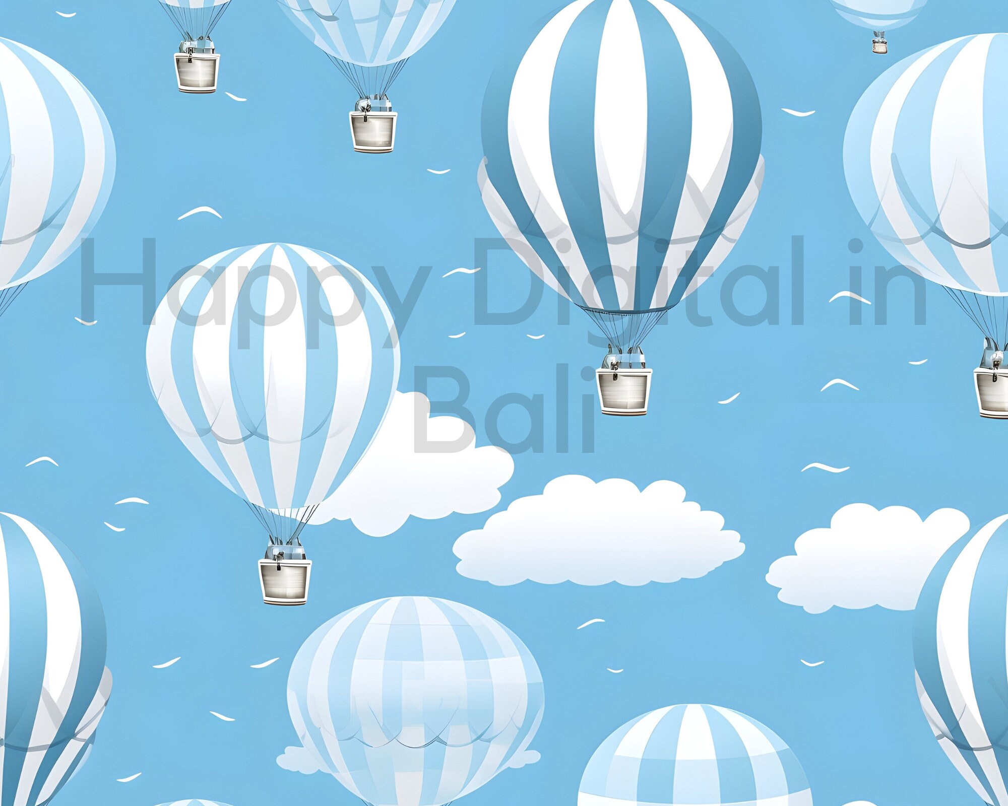 Hot Air Balloons - 10 Seamless Patterns, 12'x12', 300dpi - Seamless ...