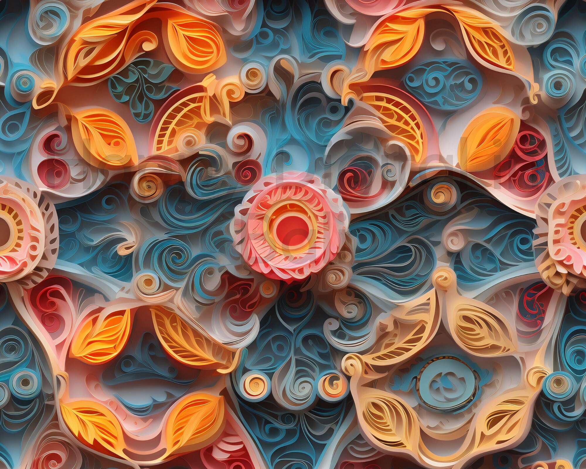 Quilled Mandalas - 10 Seamless Patterns, 12'x12', 300dpi - Seamless ...