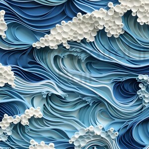 Quilled Ocean Waves - 10 Seamless Patterns, 12'x12', 300dpi - Seamless ...