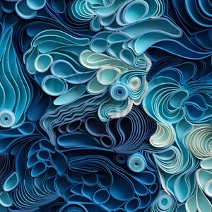 Quilled Ocean Waves - 10 Seamless Patterns, 12'x12', 300dpi - Seamless ...