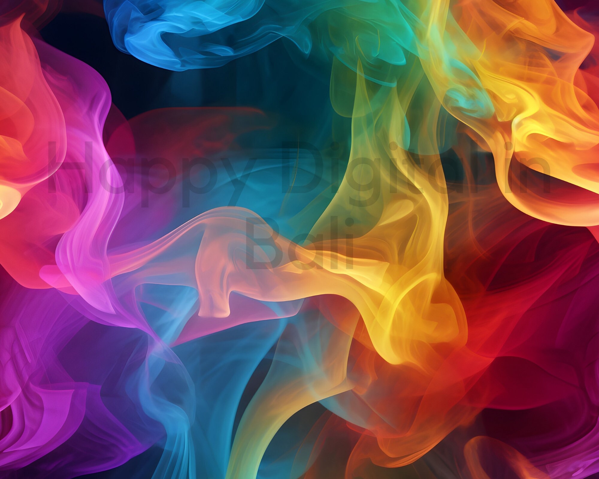 Rainbow Smoke 10 Seamless Patterns, 12'x12', 300dpi Seamless Digital ...