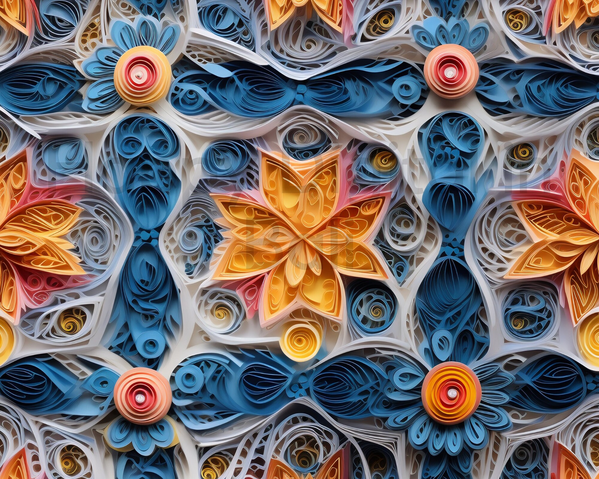Quilled Mandalas - 10 Seamless Patterns, 12'x12', 300dpi - Seamless ...