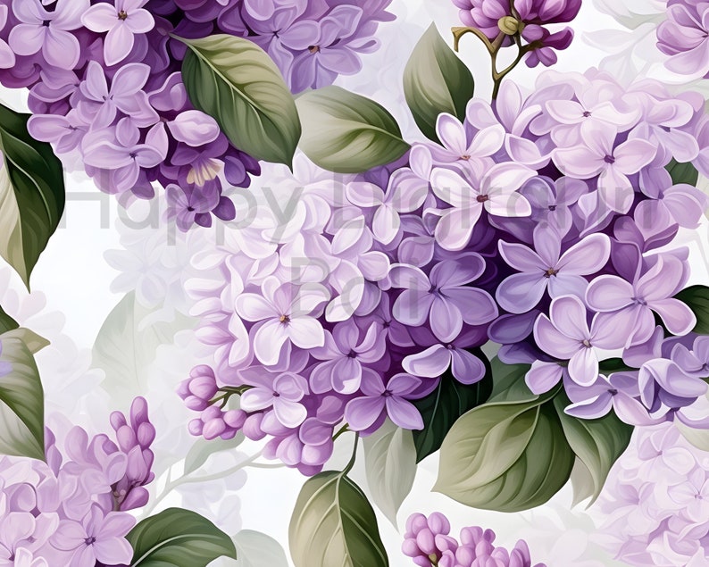 Watercolor Lilacs - 10 Seamless Patterns, 12'x12', 300dpi - Seamless ...