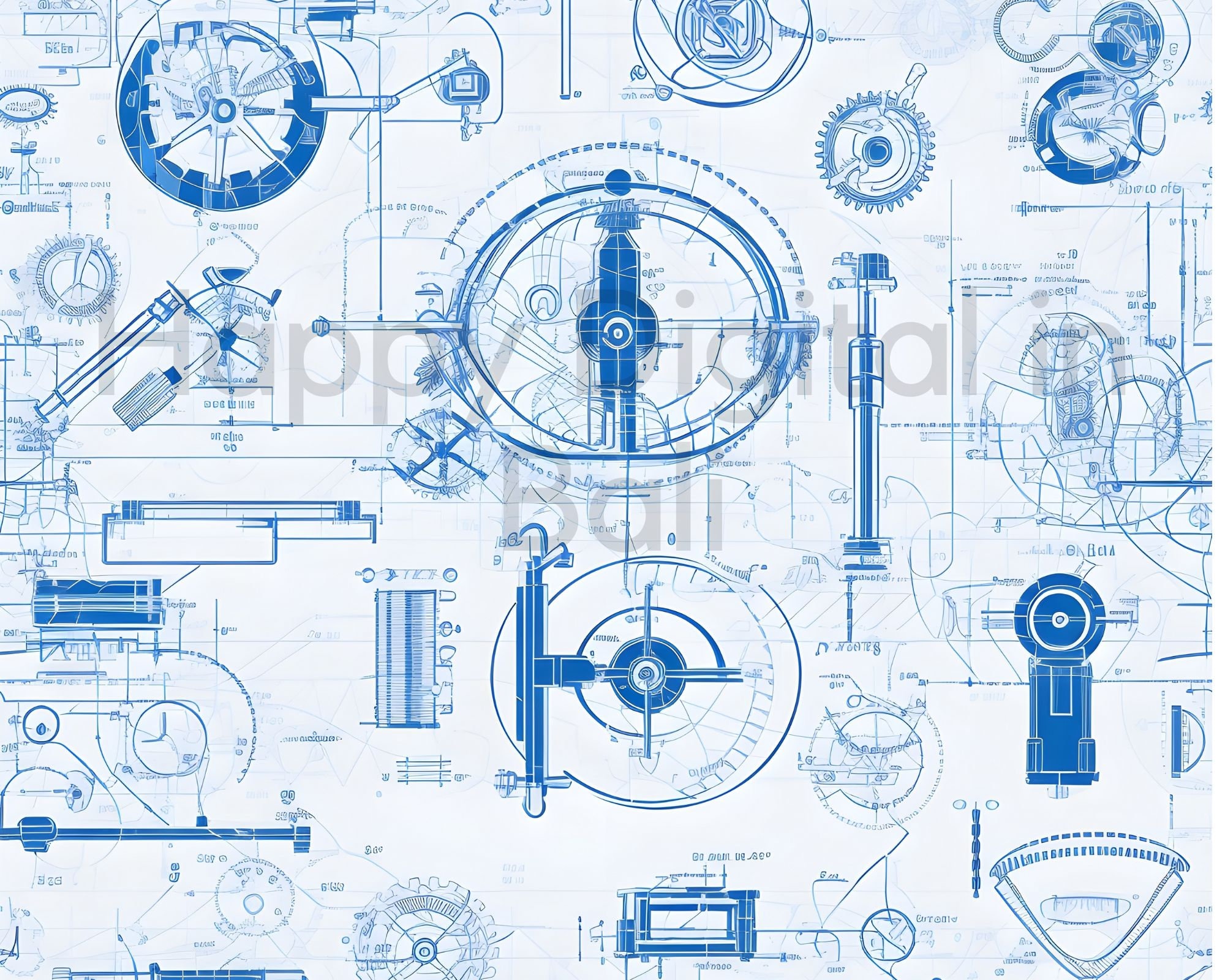 Technical Blueprints - 10 Seamless Patterns. 12'x12', 300dpi - Seamless ...