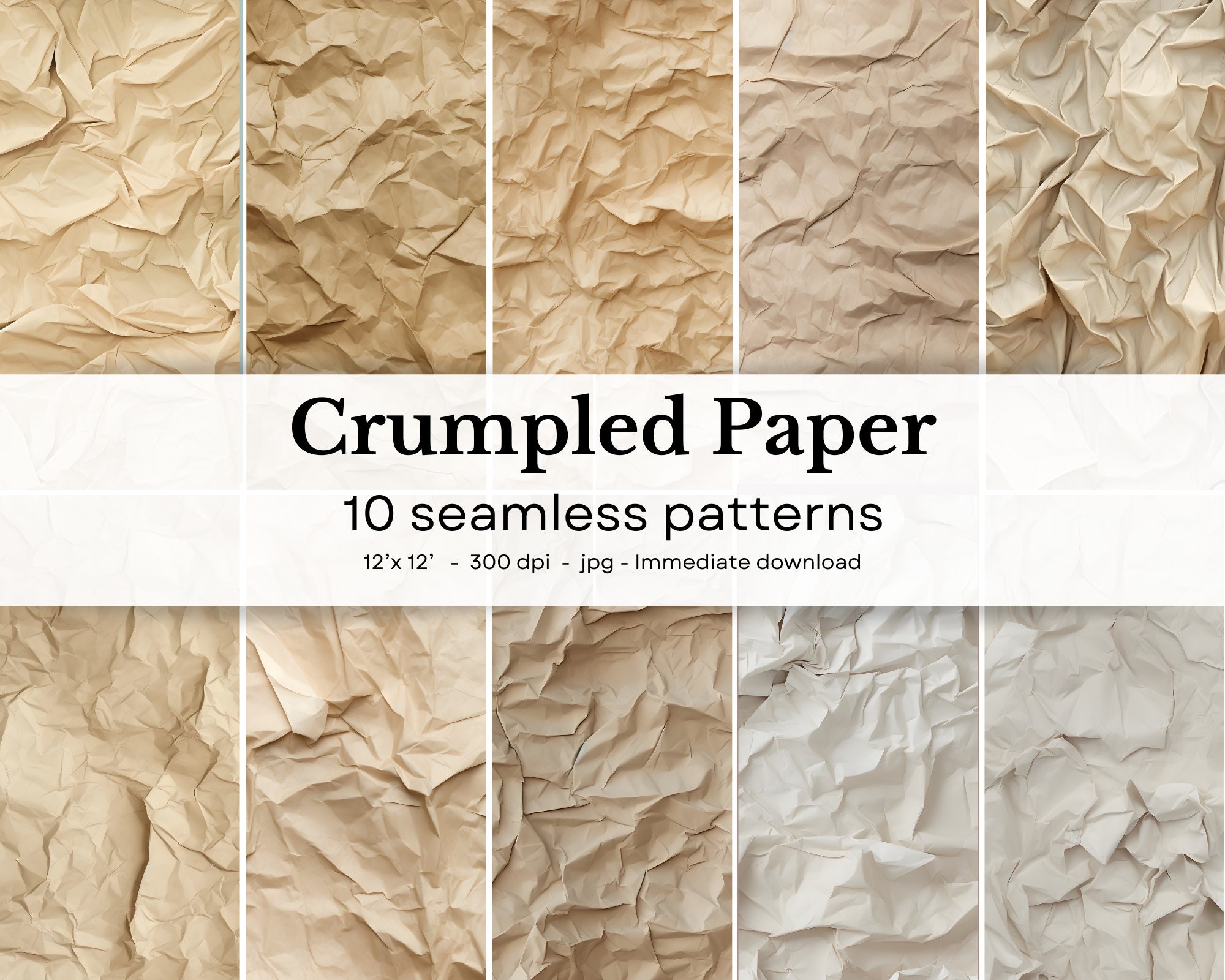 Crumpled Paper Texture Seamless