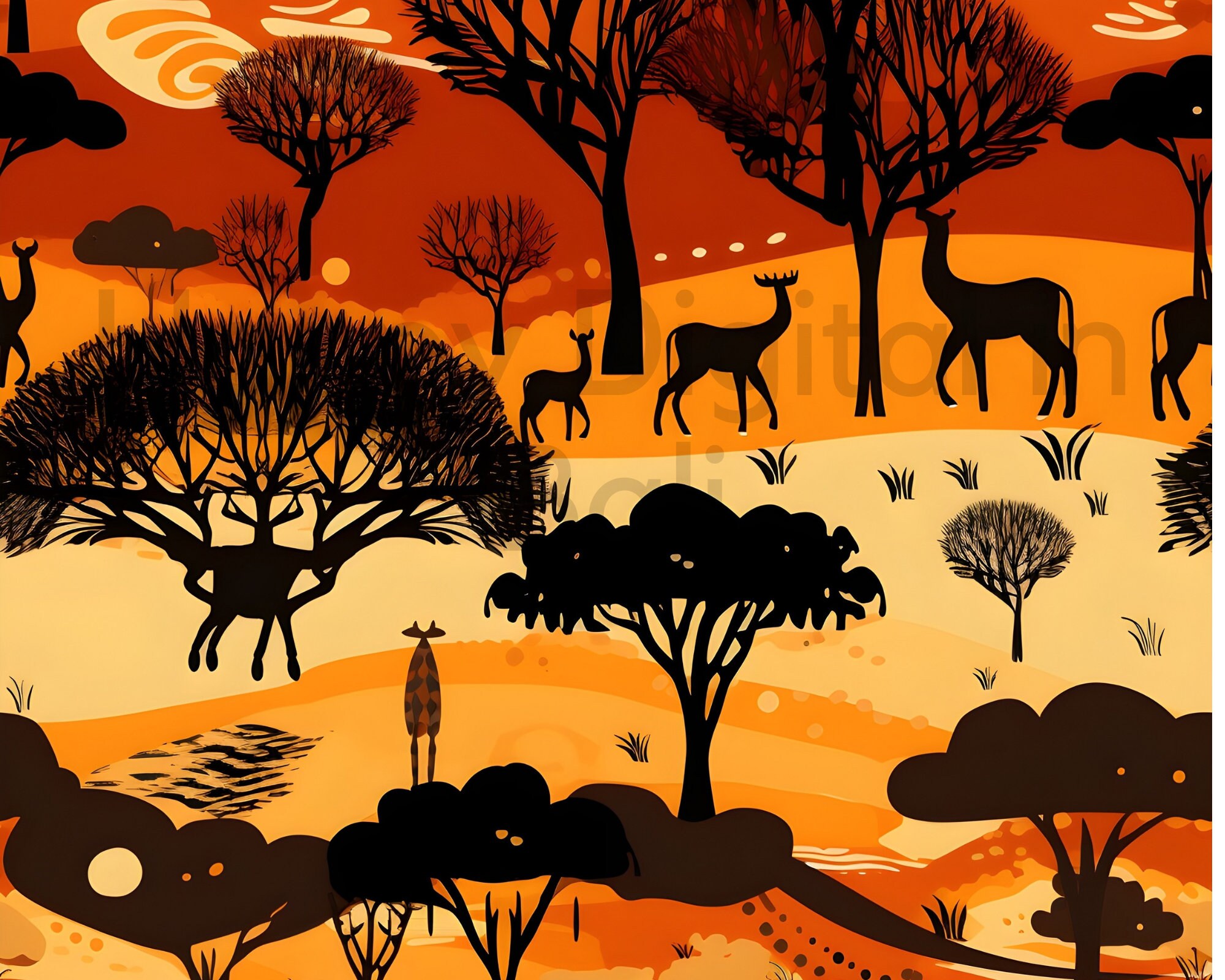 African Vibes 10 Seamless Patterns, 12'x12', 300dpi seamless Digital ...