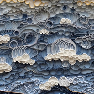 Quilled Clouds - 10 Seamless Patterns, 12'x12', 300dpi - Seamless ...